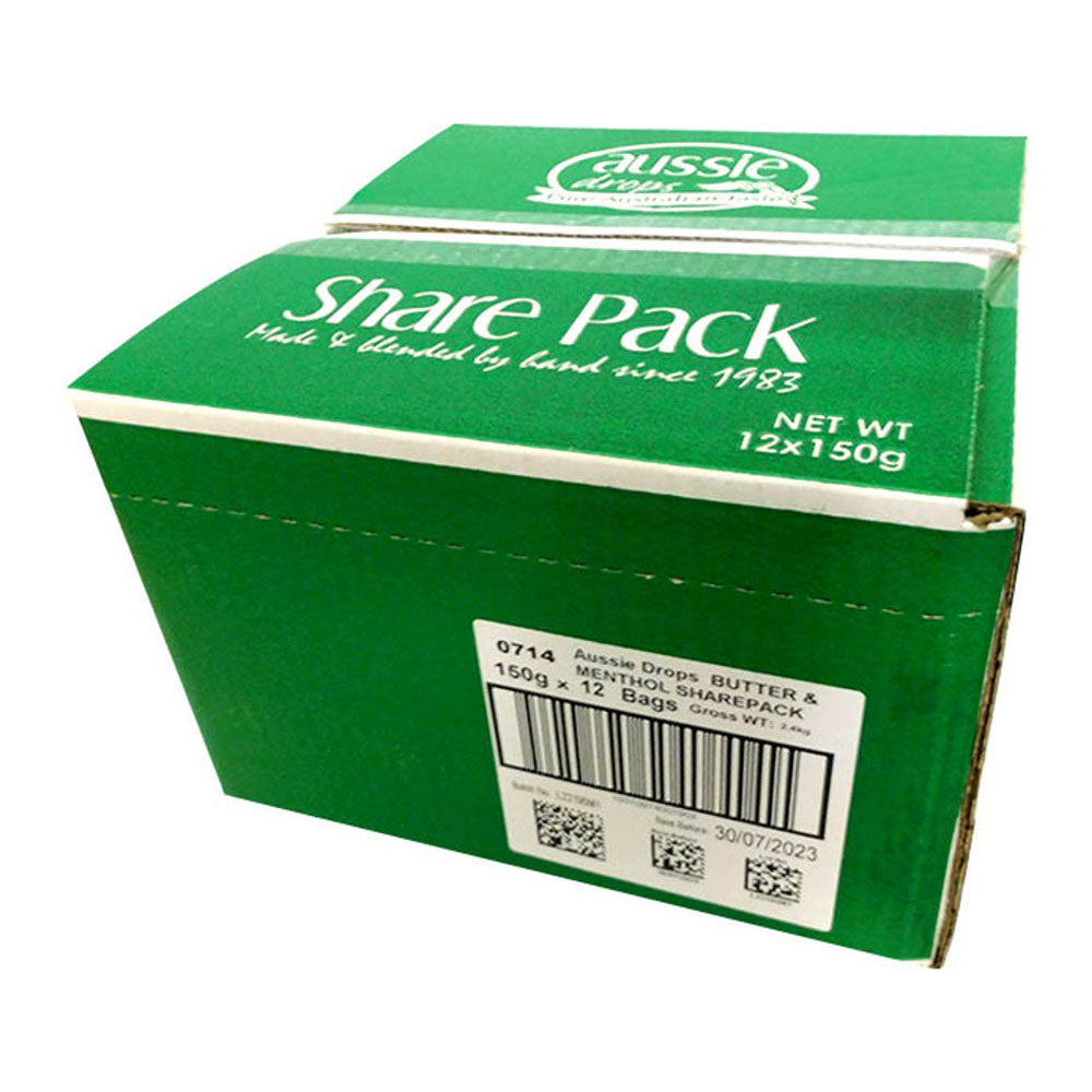 Aussie Drops Butter & Menthol Sharepack (12x150g) - LatestBuy